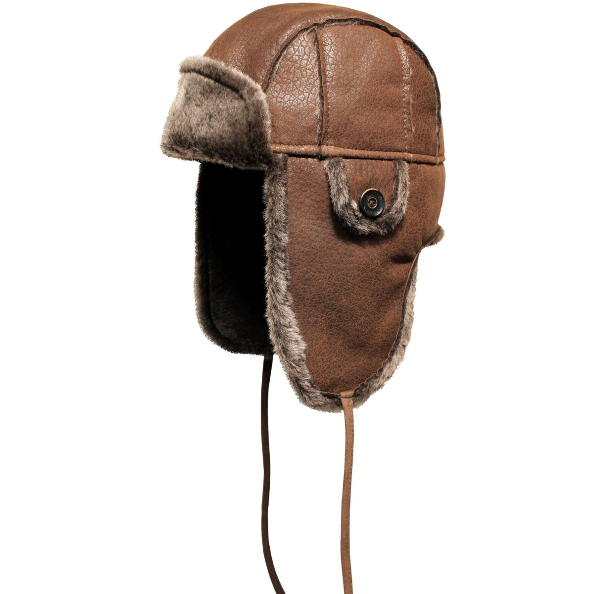 Selah Brown Leather Trapper Hat - Stetson Reference : 4374 ...